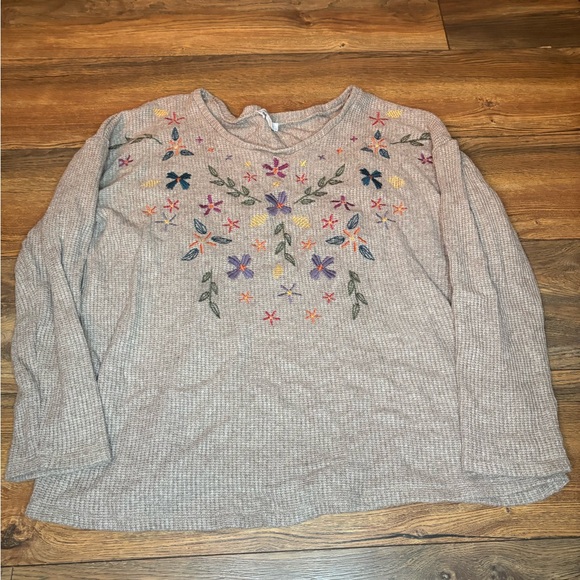 Grace & Lace | Sweaters | Grace Lace Textured Knit Sweater With Floral ...